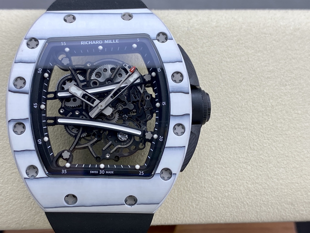 RM厂 RICHARD MILLE理查德米勒（理查德米尔）RM61-01 RM6101 白色NTPT碳纤维表壳橡胶表带腕表 - 阿默表行 ...